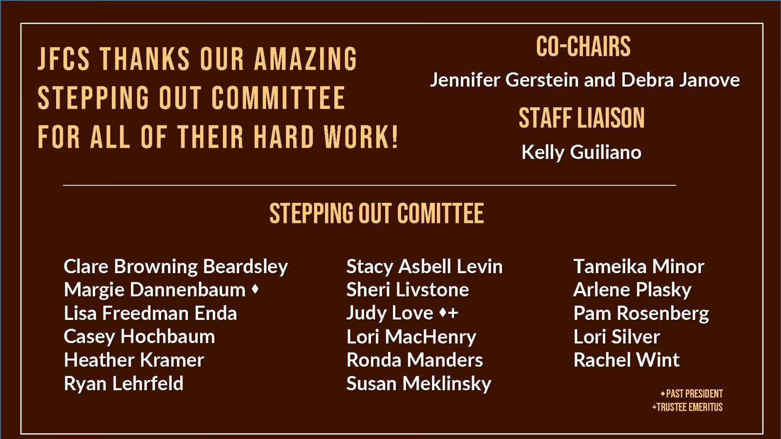 Stepping Out Post-Event Page from 2023 - JFCS of SNJ